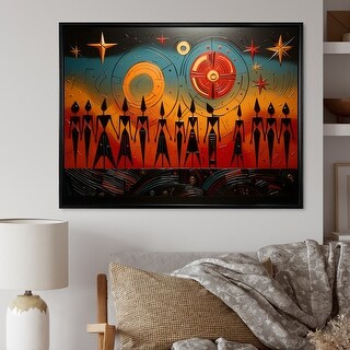 Designart "African Tribal Rhythms VI" African Tribes Framed Wall Art ...