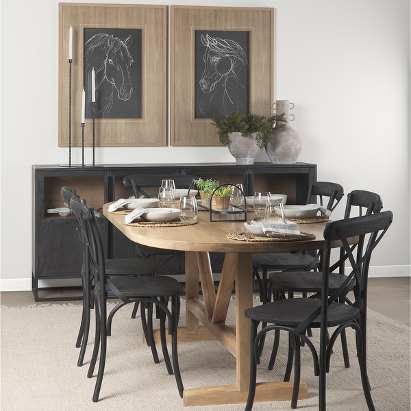 Mercana Viktor 94 inch Light Brown Solid Wood Dining Table