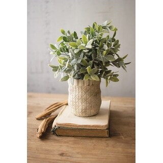 Artificial Sage with Criss Cross White Pot, 12-inch Tall - Bed Bath ...