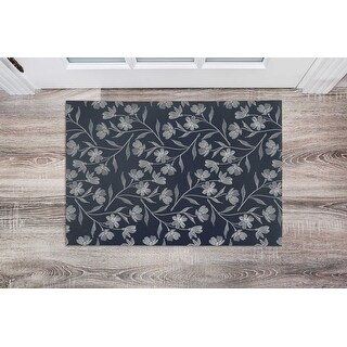 FALLING FLORAL NAVY Doormat By Kavka Designs - Bed Bath & Beyond - 38248047