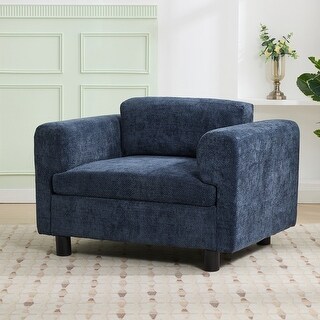 Single Sofa Accent Arm Chair Lounge Chair Blue Reading Chair - Bed Bath ...