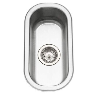 Houzer Club 9-1/4" Single Basin Undermount 18-Gauge Stainless Steel ...