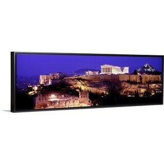 "Acropolis Athens Greece" Black Float Frame Canvas Art - Bed Bath ...