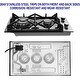 Gas Cooktop 12 inch Eascookchef,Bulit-in Gas Stove Top 2 Burners Dual ...