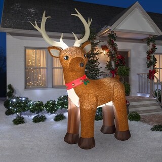 Airblown-Mixed Media-Standing Reindeer w/Jingle Bells-Giant - Bed Bath ...