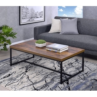 Mestica Weathered Oak and Black Rectangle Coffee Table - Bed Bath & Beyond - 38120716