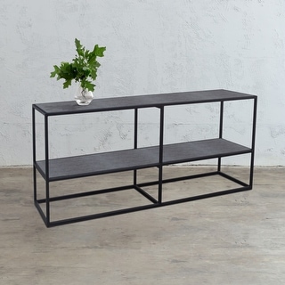 Casual Elements Rectangular Two-Level Console Table With Hand-Cast ...