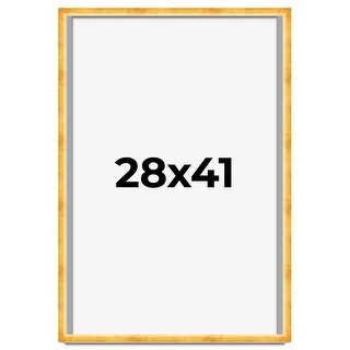 28x41 Shadow Box Frame Gold | 1.625 Inches Deep Real Wood Traditional ...