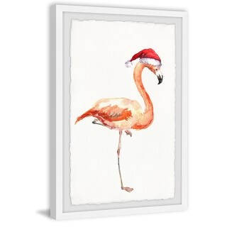 'Christmas Flamingo' Framed Painting Print - Bed Bath & Beyond - 34830109