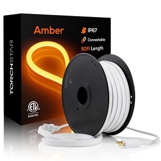 50ft LED Neon Rope Light, IP67, 120V, Linkable to 150ft, ETL Certified ...