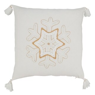 Frosty Flair Snowflake Throw Pillow with Tassels - Bed Bath & Beyond ...