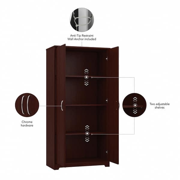 Cabot Tall Storage Cabinet with Doors by Bush Furniture - Bed Bath ...