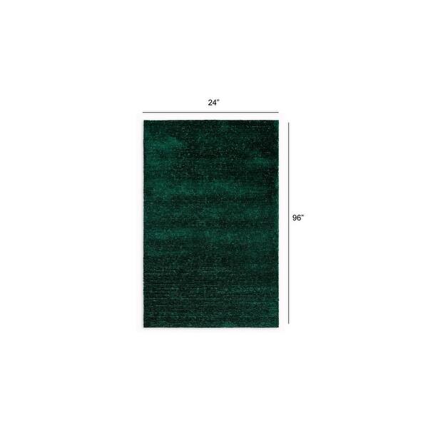 2' x 8' Green Modern Shimmery Runner Rug - Bed Bath & Beyond - 35281751