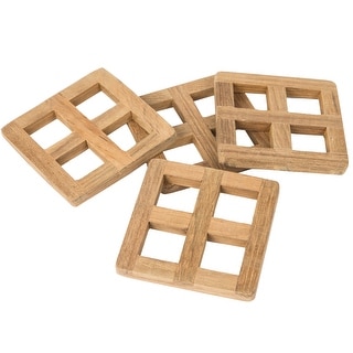 Teak 4-Piece Coaster Set - 4-Pc. Set - Bed Bath & Beyond - 31859177
