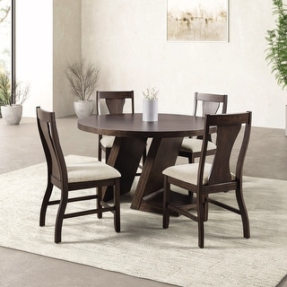 Furniture of America Yara Modern 5-Piece Espresso Wood Dining Table Set ...