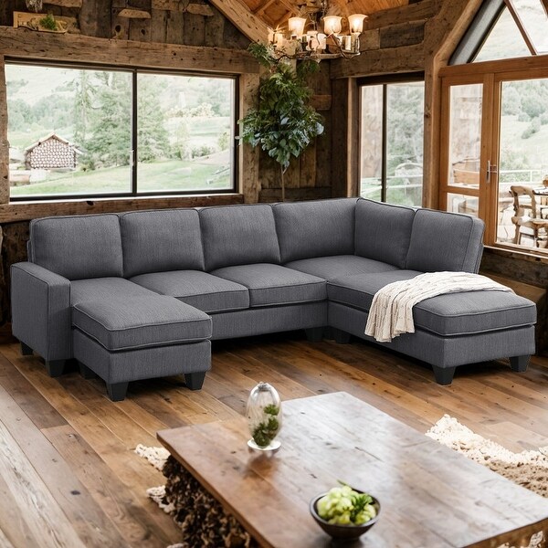 Dark grey l shaped couch store