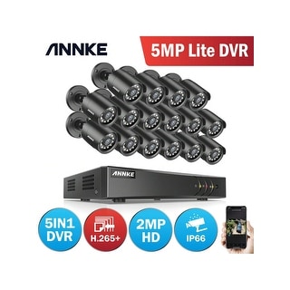 ANNKE 5MP 16 Channel Security Camera System, 16 Pcs Bullet Camera - Bed ...