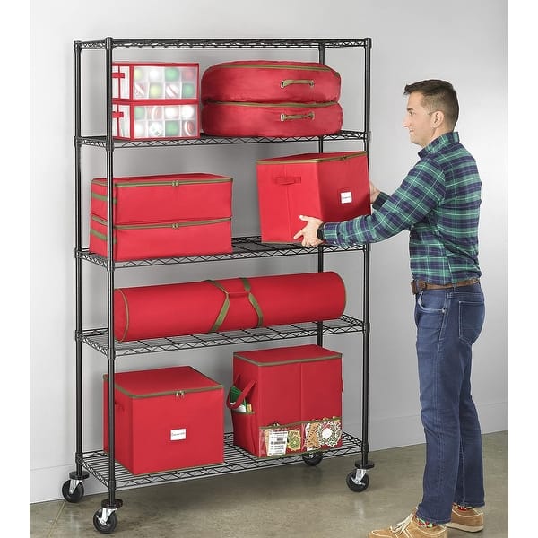 Whitmor Supreme 5-Tier Cart Holds Up to 1,000 lbs. - Black - Bed Bath ...