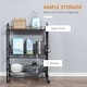 3-Tier Rolling Kitchen Cart, 2 Sliding Fruit Baskets, Side Hooks ...