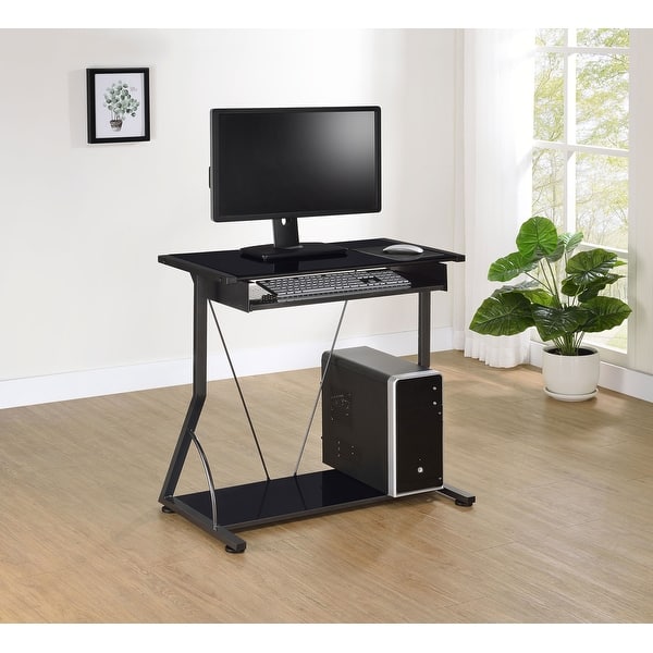 Alastair Black Computer Desk with Keyboard Tray - Bed Bath & Beyond ...