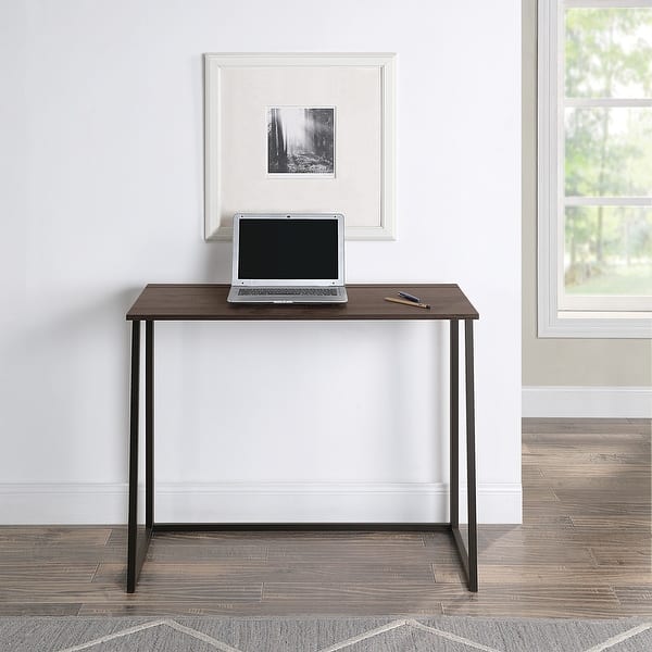 Contempo Toolless Folding Desk with Ash Top and Black Frame - Bed Bath ...