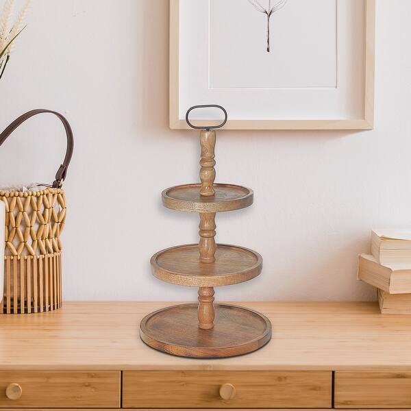 3 Tier Wooden Round Stand - Bed Bath & Beyond - 40138864