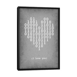 iCanvas "Binary Code Heart "I love you"" by GetYourNerdOn Framed Canvas ...