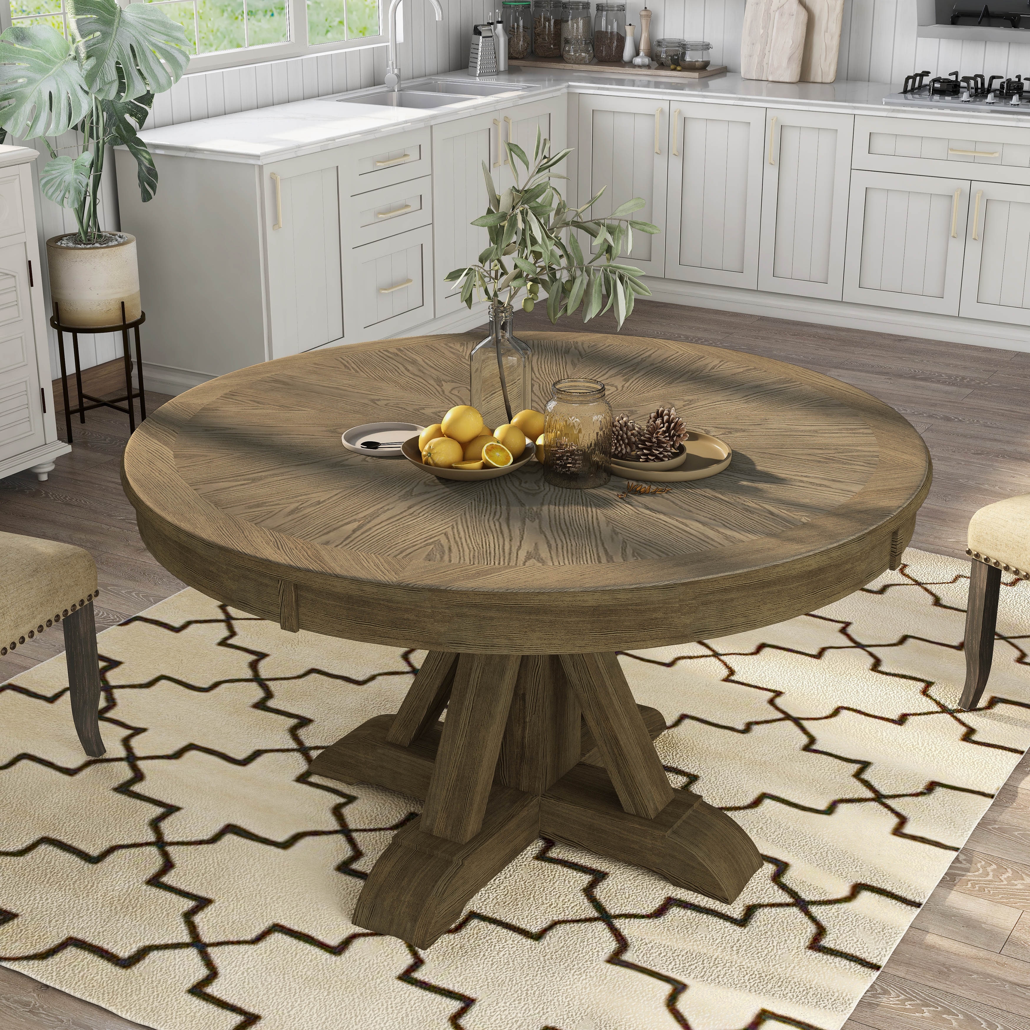 rustic wooden dining table