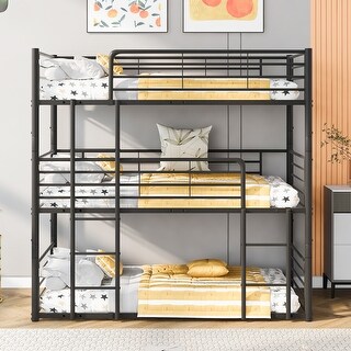 Twin Triple Bed with Built-in Ladder, Divided into Three Separate - Bed ...