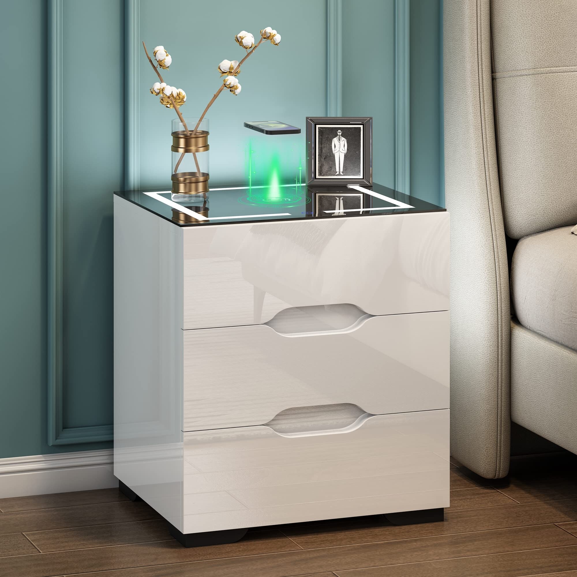 White charging nightstand store