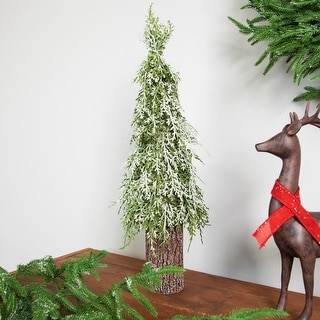 Iced Cedar Pine Artificial Mini Christmas Tree - 22" - Unlit - Bed Bath ...