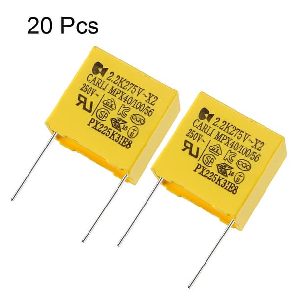 Safety Capacitors Polypropylene Film 2.2uF 275VAC X2 MKP 20 Pcs - 2.2uF ...
