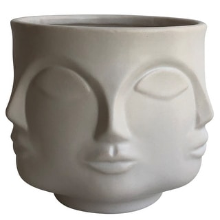 Ceramic 5" Multi-face Planter, White 3.94"H - 4.92" x 4.53" x 3.94 ...