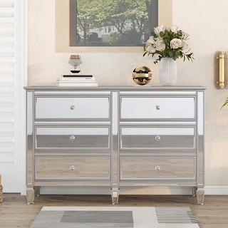 6-Drawer Glass Dresser in Silver - Bed Bath & Beyond - 39710866
