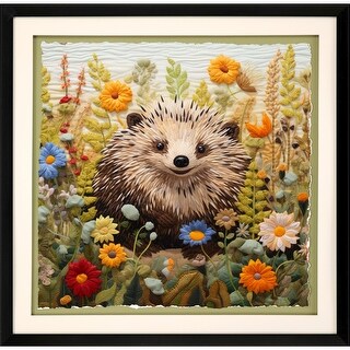 Patchwork Hedgehog Framed Art Under Glass - Bed Bath & Beyond - 41018576