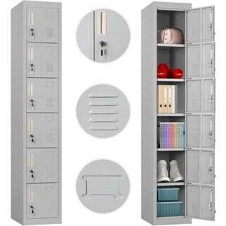 Suncrown 3 Tier Metal Lockers for School Office Gym Metal Storage - On ...