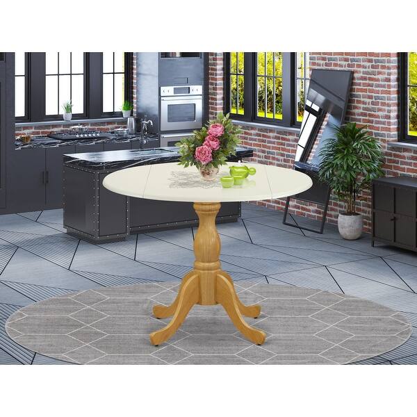 East West Furniture Dublin Dining Table - a Round Wooden Table Top with ...