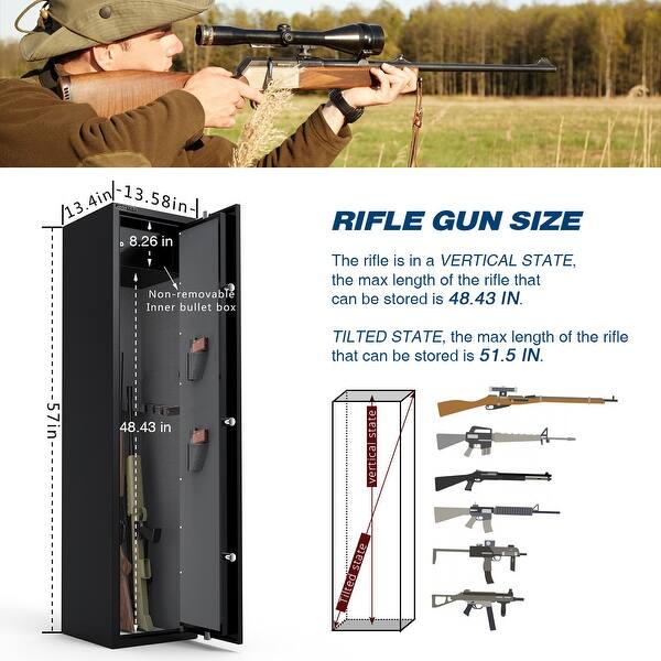 Rifle Safety Quick Access 5 Gun Locker with pistol pocket and bullet ...