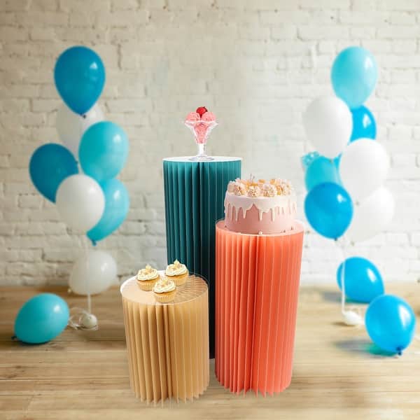 3PCS Foldable Paper Columns Display Pedestals Stands - On Sale - Bed ...