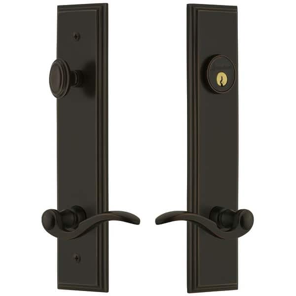 Grandeur Carre Solid Brass Tall Plate Single Cylinder Keyed Entry Set ...