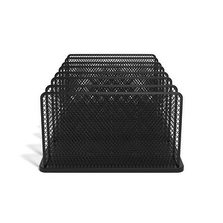 TRU RED 7-Compartment Matte Black Wire Mesh File Organizer - 6.61" x 20 ...