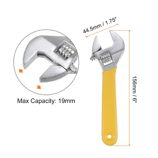 Adjustable Wrench 6 inch Wide Jaw Wrench Adjustable Spanner with ...