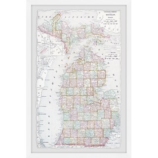 'Northern Michigan Map' Framed Painting Print - Bed Bath & Beyond ...
