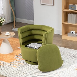 Velvet Fabric 360 Degree Swivel Tufted Storage Barrel Chairs - Bed Bath ...
