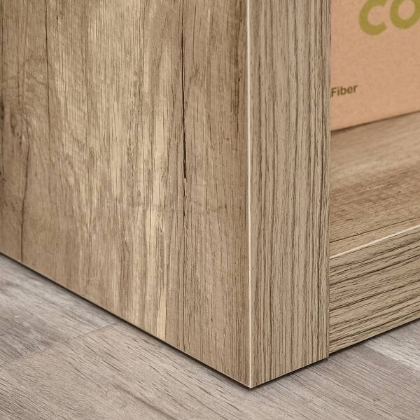 HOMCOM Rectangle Computer Desk with Thick Board and Display Shelves for ...