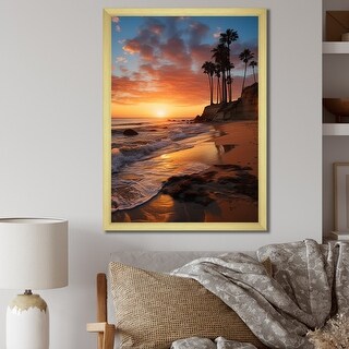 Designart "California Landscape" California Framed Wall Art Living Room ...