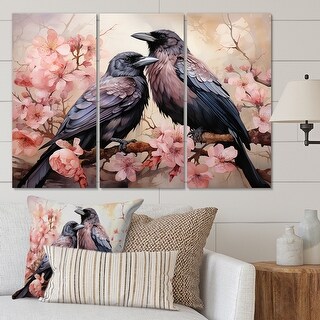 Designart "Crow Graceful Monarchs I" Animals Wall Art Living Room Set ...