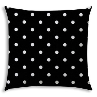 HomeRoots 17" X 17" Black And White Blown Seam Polka Dots Lumbar Indoor ...