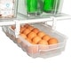 Smart Design Adjustable Sliding Pull Out Egg Drawer - Holds 18 Eggs ...