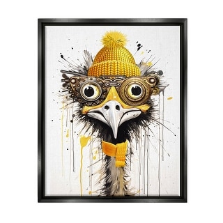 Stupell Yellow Steampunk Emu Framed Floater Canvas Wall Art Design by ...